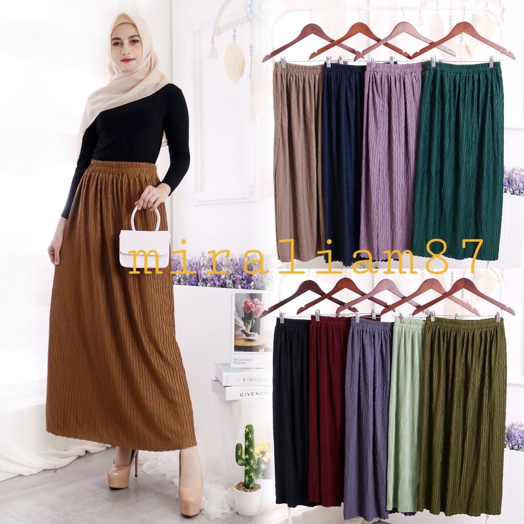 Jual Rok panjang Plisket Padi {zig-zag} Rok Lurus panjang/muslim Terbaru Termurah Terlaris ...