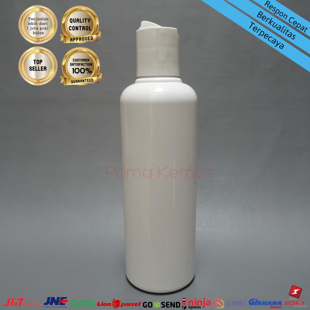 Jual Botol Presstop 250 ml - botol kosmetik 250 ml - botol skincare Pet 250 ml Putih | Shopee ...