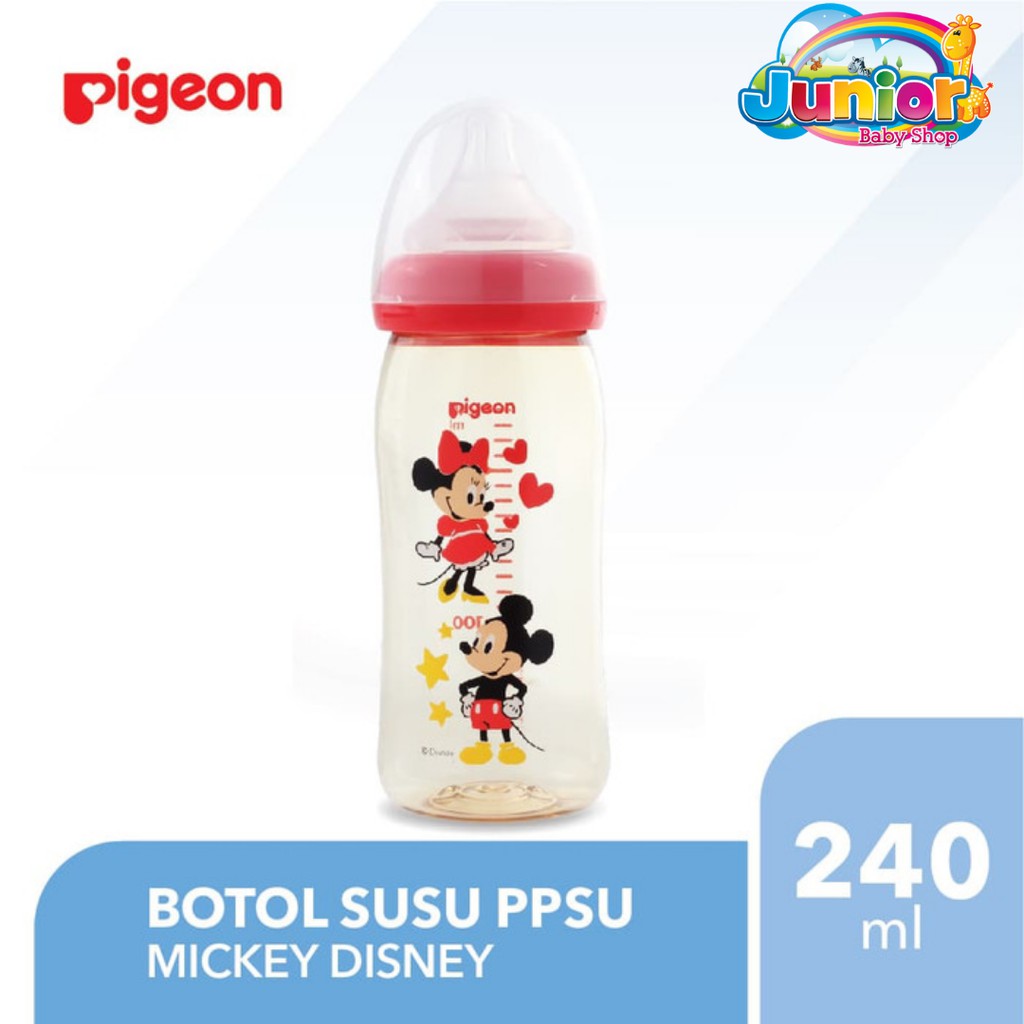 Jual Pigeon Botol PPSU Mickey W/P-Plus Nip 160ml/240 ml - Botol Bayi | Shopee Indonesia