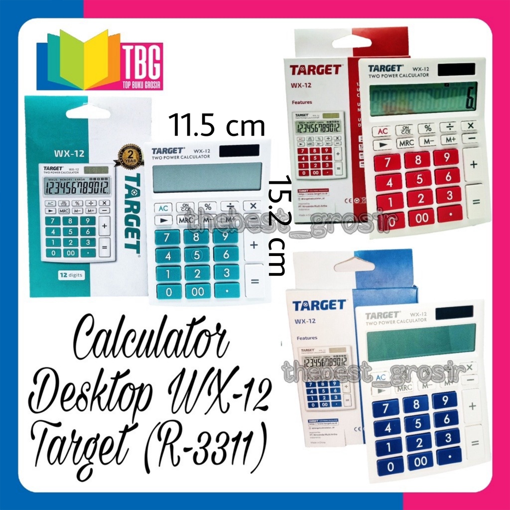 Jual CALCULATOR DESKTOP WX12 TARGET / KALKULATOR 12 DIGITS / CALCULATOR ...