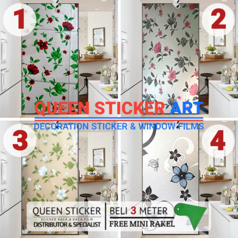 Jual STIKER / STICKER KACA MOTIF BUNGA MAWAR L 90CM | Shopee Indonesia