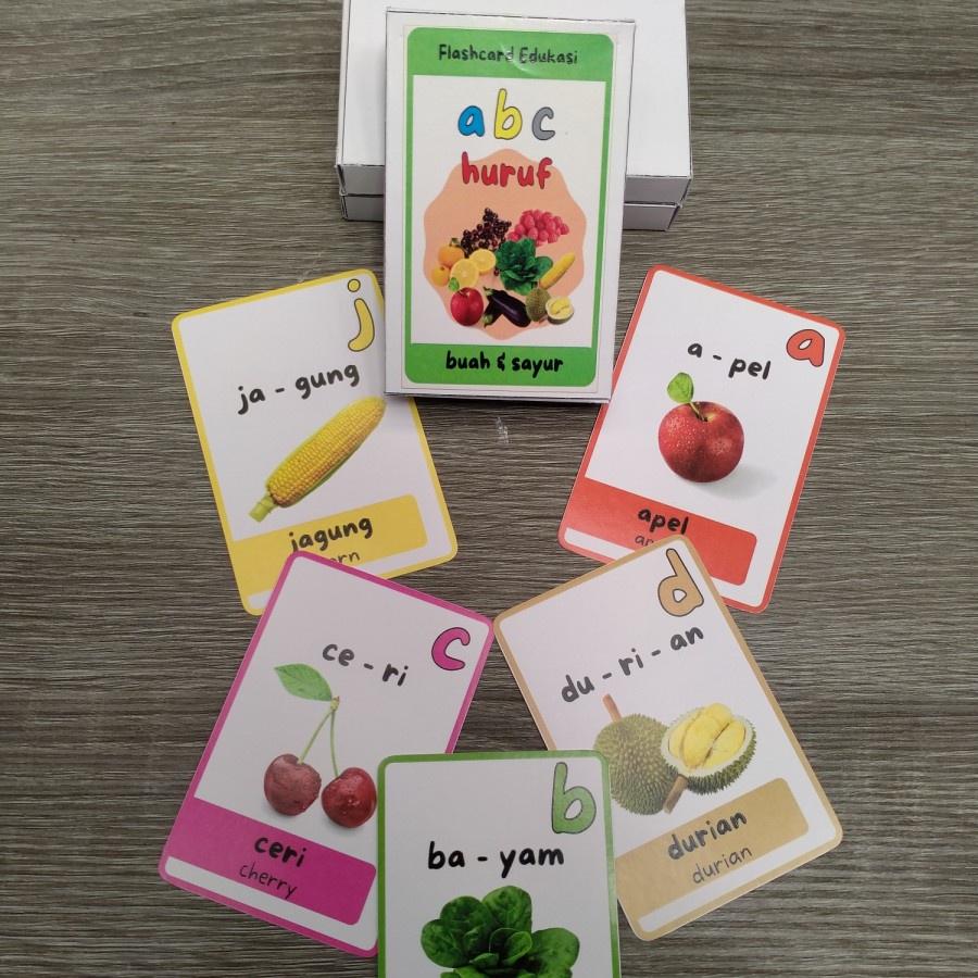 Jual Kartu Flashcard Edukasi Tema Buah & Sayuran | Shopee Indonesia