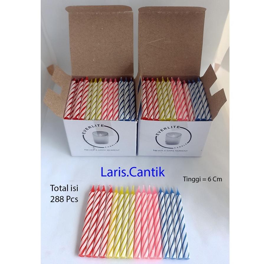 Jual Lilin Ulang Tahun Spiral Ulir Isi 288 Pcs ( Kemasan 2 Box @ 144 ...