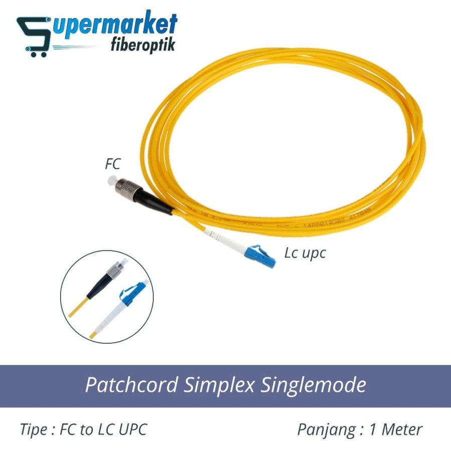Jual Patchcord Fiber Optik FC to LC UPC Simplex SM Panjang 1 Meter ...