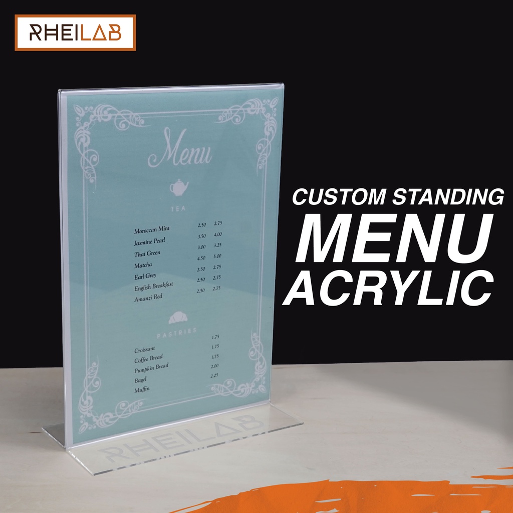 Jual A4 &A5 Standing Menu Acrylic / Menu Berdiri Akrilik Tempat QR ...