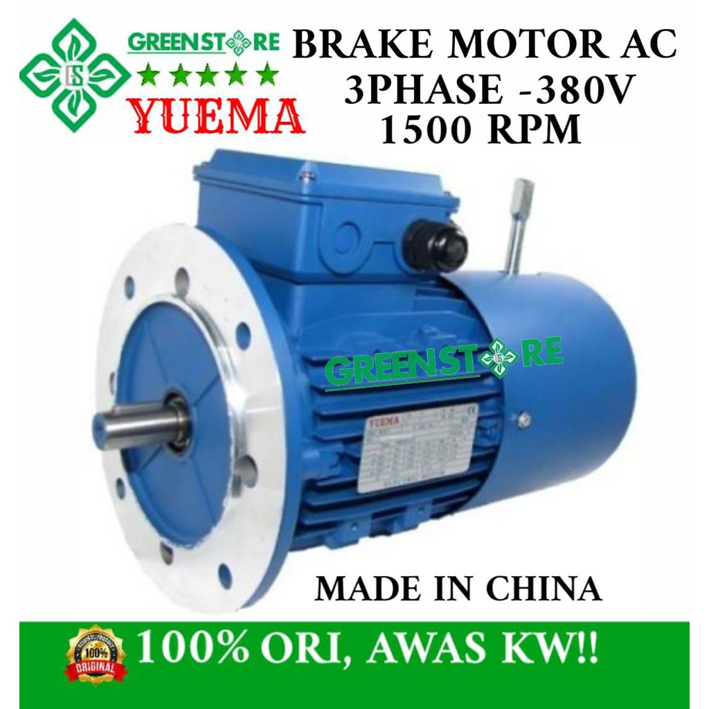 Jual YUEMA AC 3KW/4HP FRAME 100L2-4/4POLE/3PHASE/B5 FLANGE MOUNTED BRAKE MOTOR | Shopee Indonesia