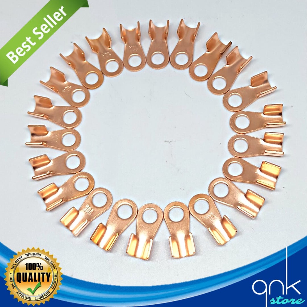 Jual Scun Ring OT 10A Scun Tembaga Kuning Skun NYAF 4mm Baut 8 Skun ...