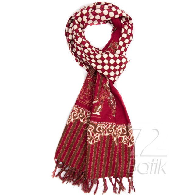 Jual SYAL BATIK PREMIUM MOTIF WAYANG POLENG MERAH 725168 CAP 72 ...