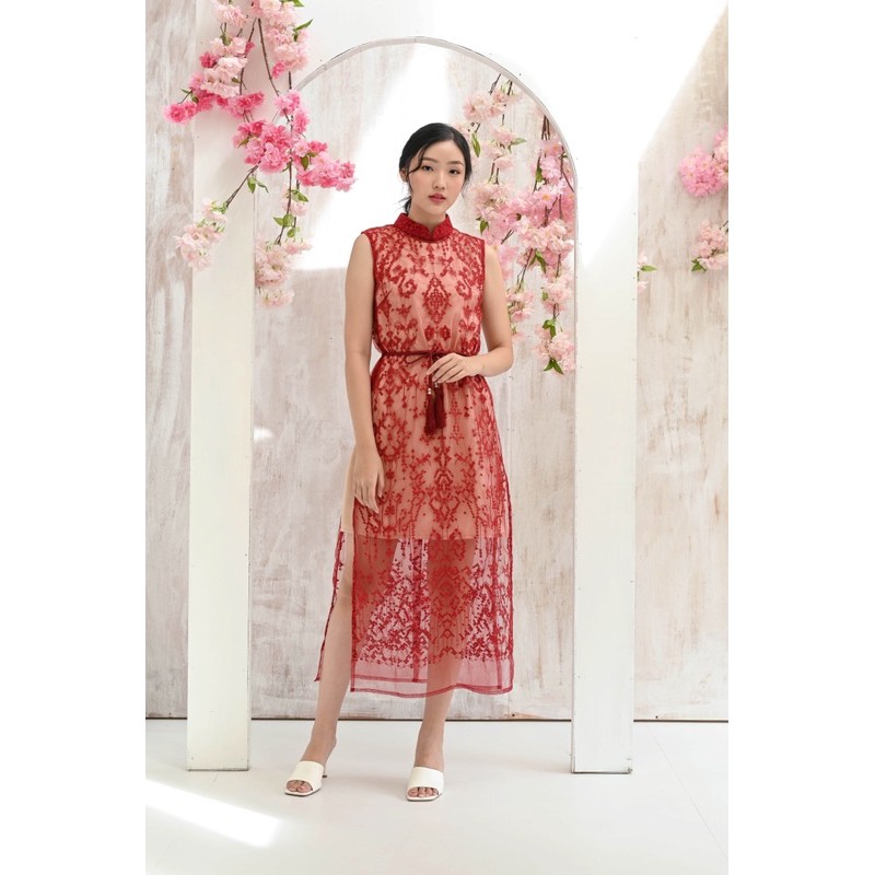 Jual Nana Lace Cheongsam - qipao imlek dress sangjit premium lace ...