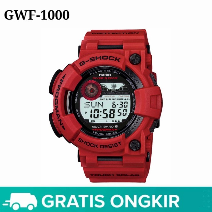 Jual Jam Casio G Shock GWF-1000RD-4 FROGMAN MERAH GSHOCK GWF1000 RED ...