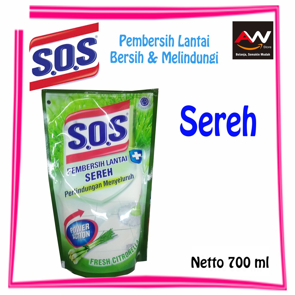 Jual SOS Pembersih lantai + SEREH 700 ml Karbol | Shopee Indonesia