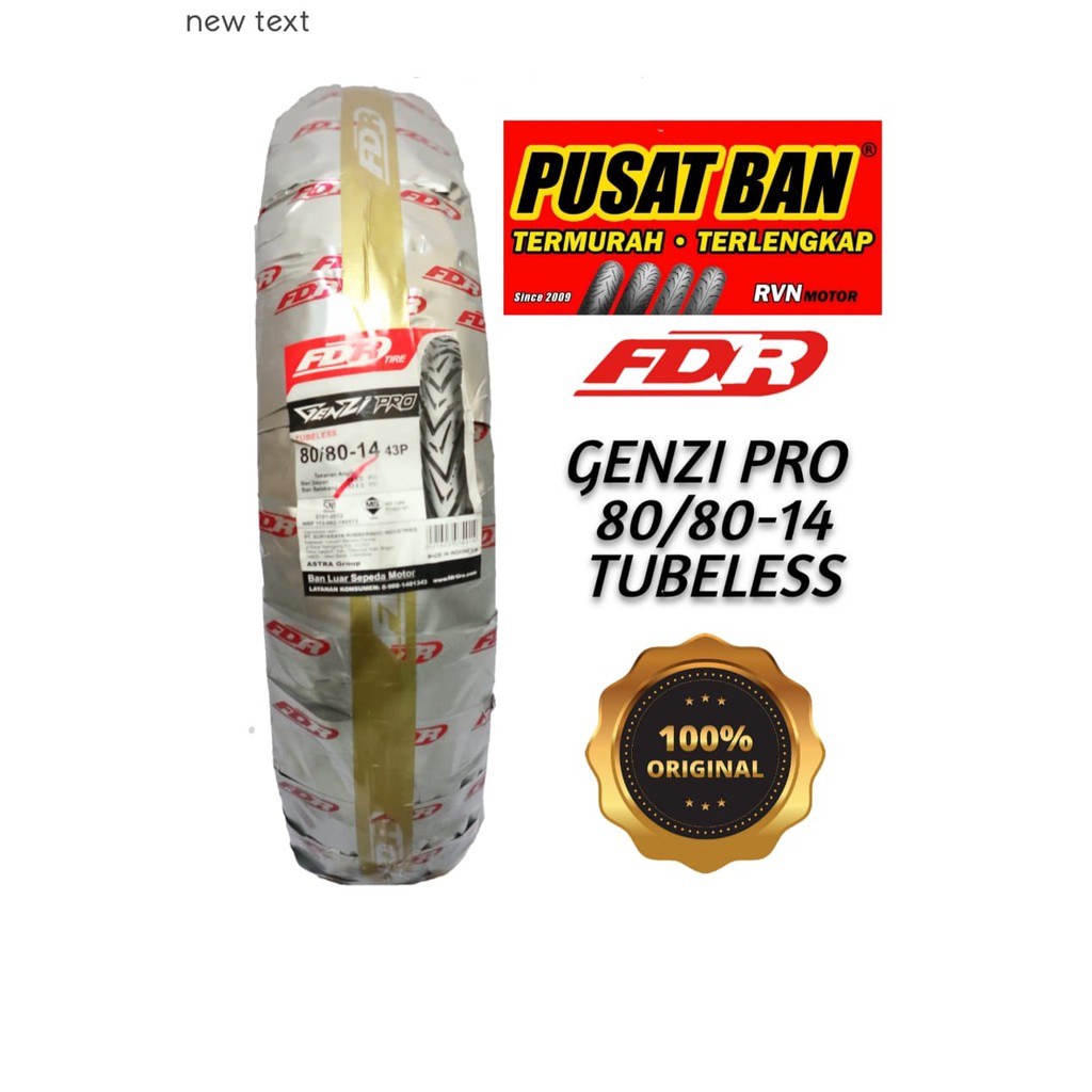 Jual FDR GENZI PRO 80/80-14 TUBELESS (FREE PENTIL ) | Shopee Indonesia