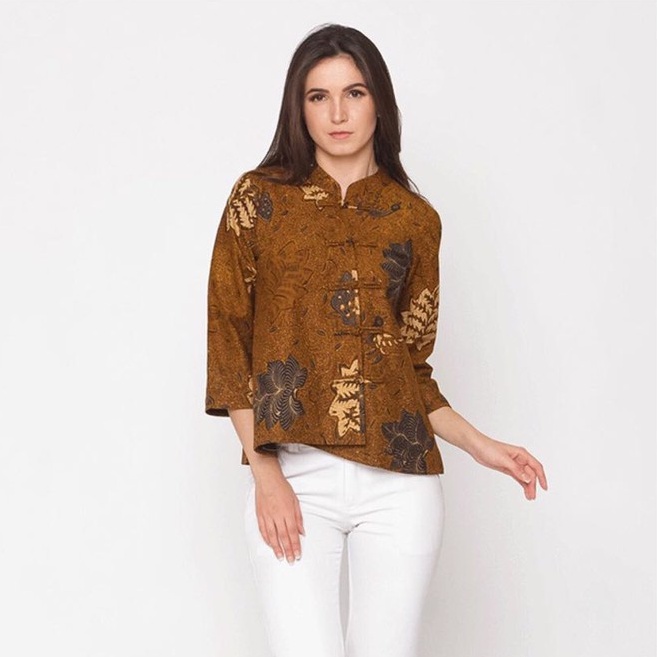 Jual NONA RARA - Vivi Sogan T0149, Baju Batik Kasual Modern | Shopee ...