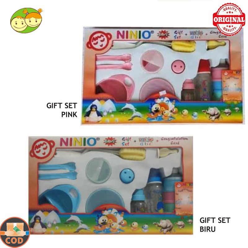 Jual Ninio Baby Gift Set Large Feeding Set Besar Peralatan Makan Botol ...
