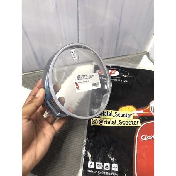 Jual Ring lampu headlamp vespa new px original cif silver chrome ...
