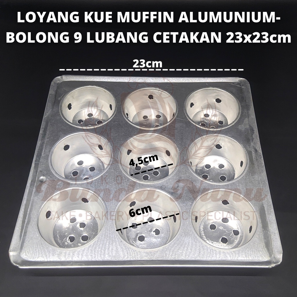 Jual Loyang Kue Muffin Bolong Loyang Bolu Kukus Alumunium Ukuran 23x23 ...