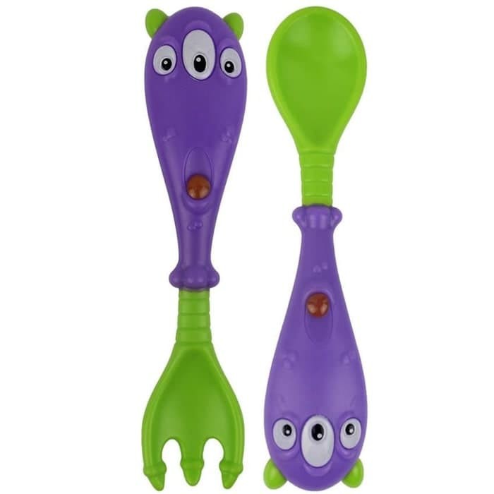 Jual TIMEPUBS Nuby Monster Fork & Spoon | Shopee Indonesia