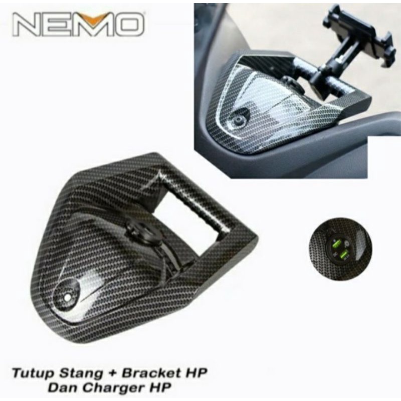 Jual Cover tutup stang plus Bracket Holder hp dan Charger Nmax 2020 ...