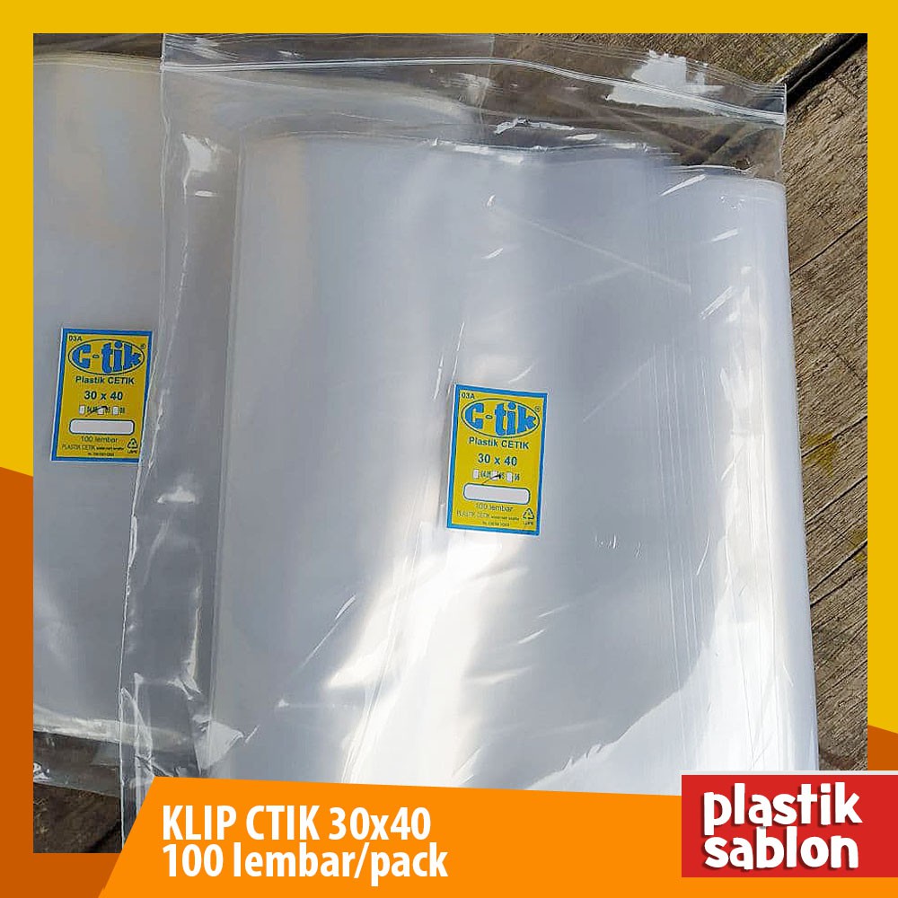 Jual Plastik Ctik Klip Zipper 30x40 Bening Polos 100 lembar Untuk ...