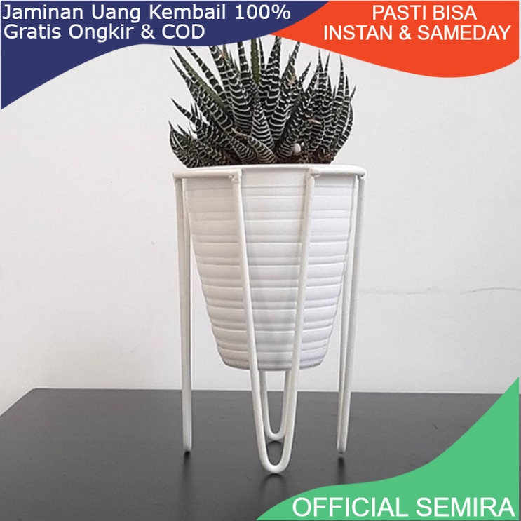 Jual pot bunga besi/planter belah mini/standing pot meja MINI Diameter ...