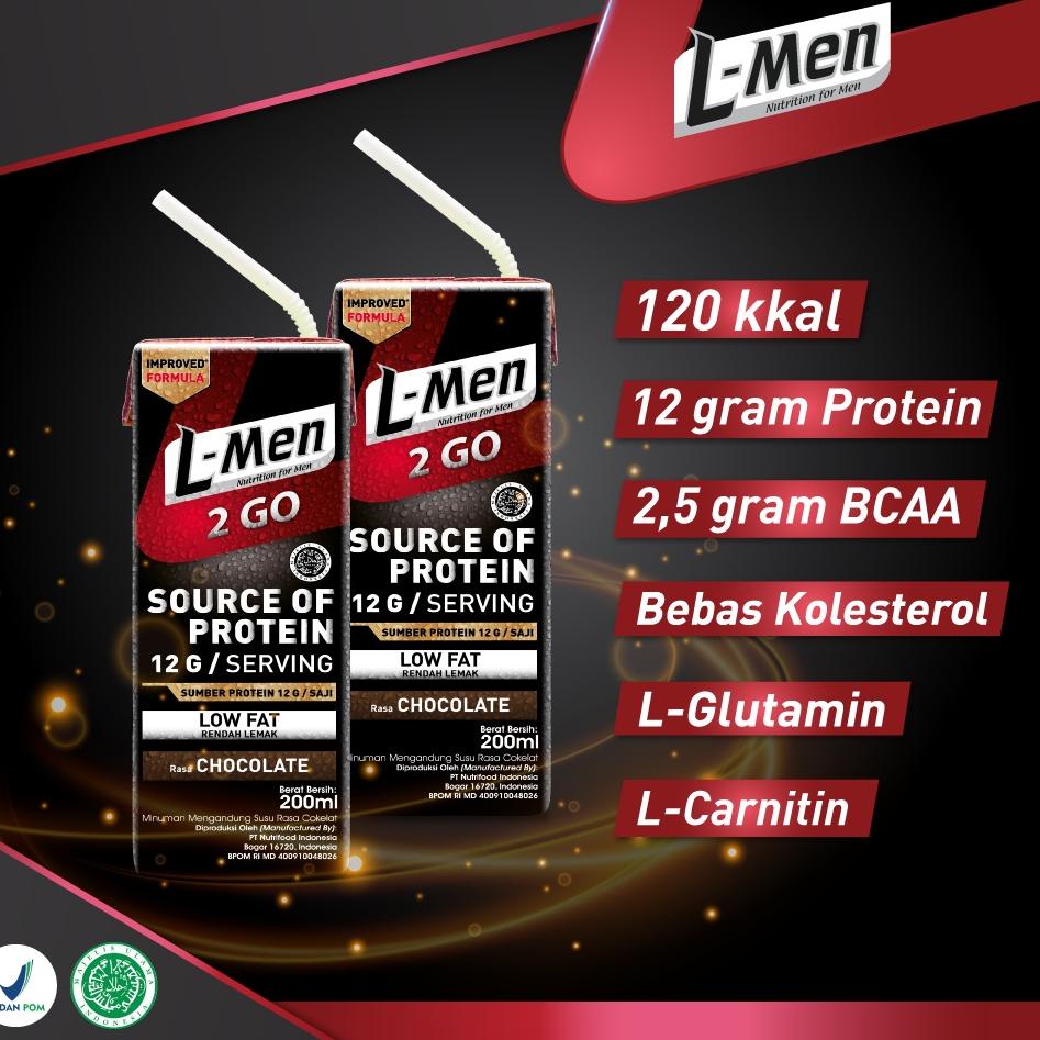Jual Buat Kalian 4 Pack - L-Men Hi Protein 2 Go Chocolate 200 ml RTD ...