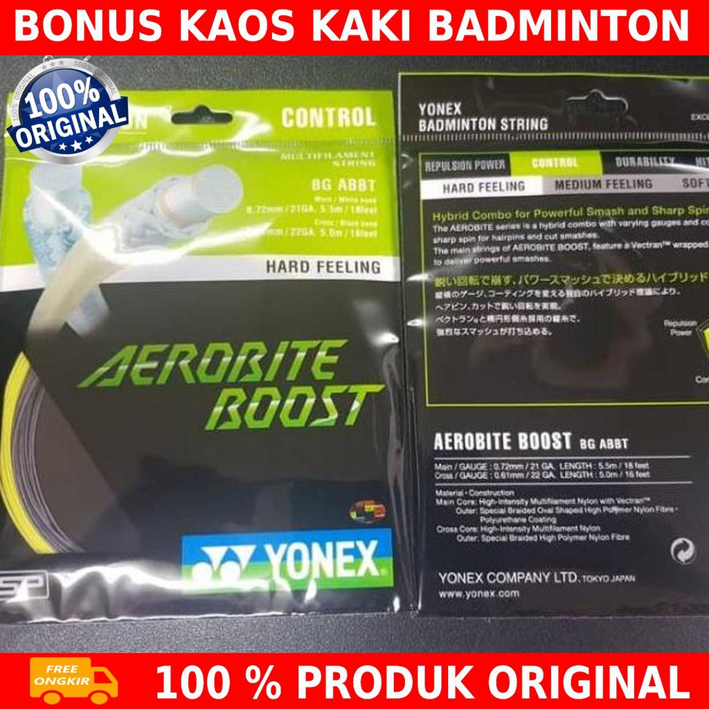 Jual BONUS KAOS KAKI SENAR BADMINTON YONEX AEROBITE BOOST ORIGINAL ...