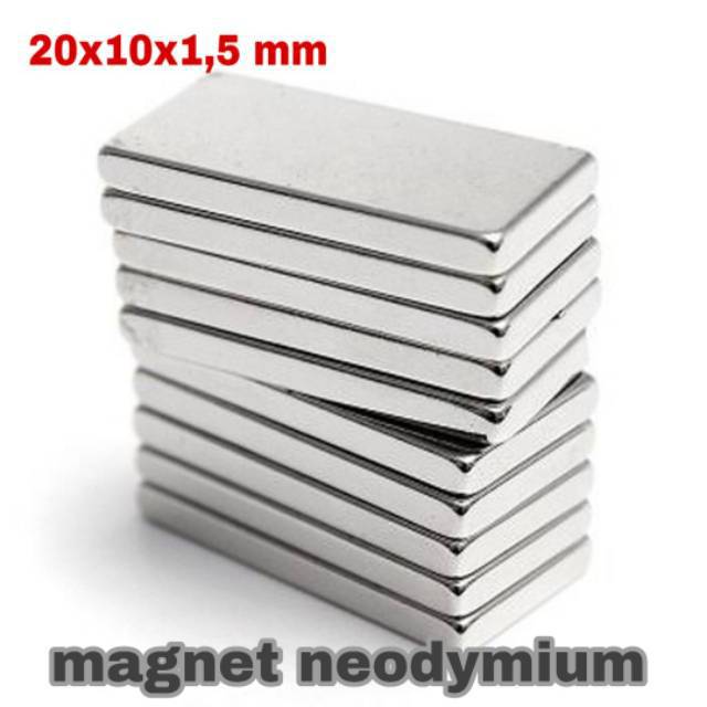 Jual Magnet Neodymium Super Kuat Kotak 20X10X1.5 Mm | Shopee Indonesia