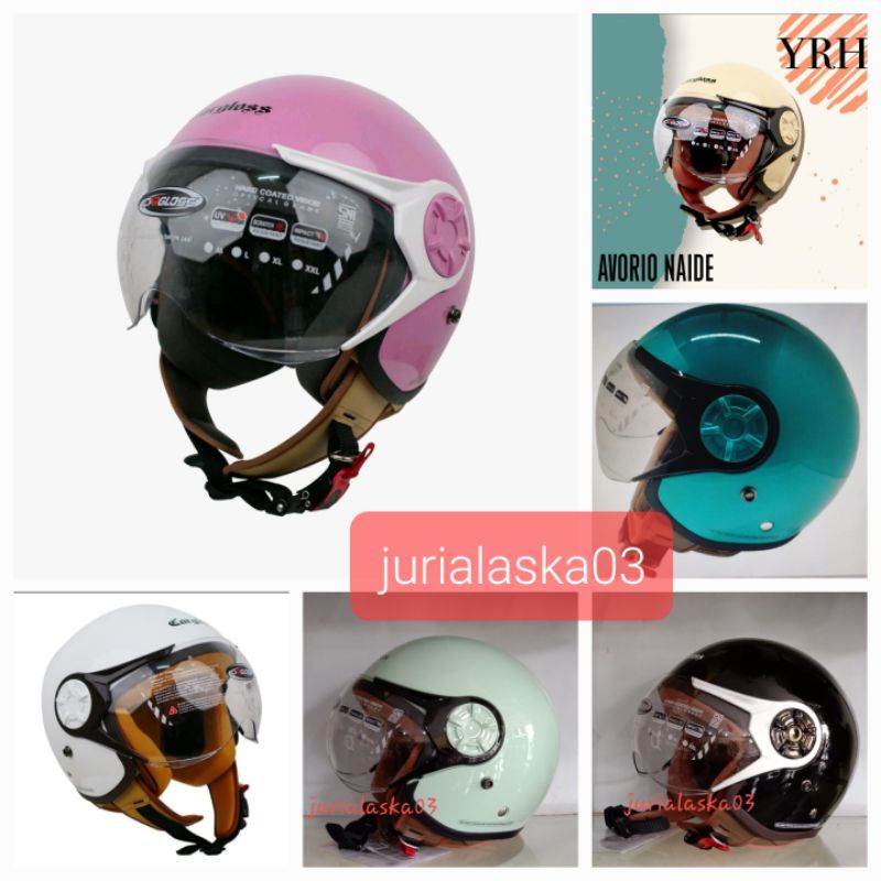 Jual HELM CARGLOSS YRH HIJAB | HELM HALF FACE | Shopee Indonesia