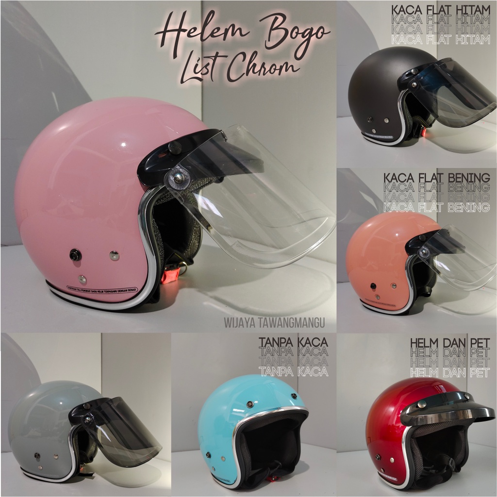 Jual Helm Custom List Chrom Dengan pet Helm Bogo Dewasa Helem Bogo ...
