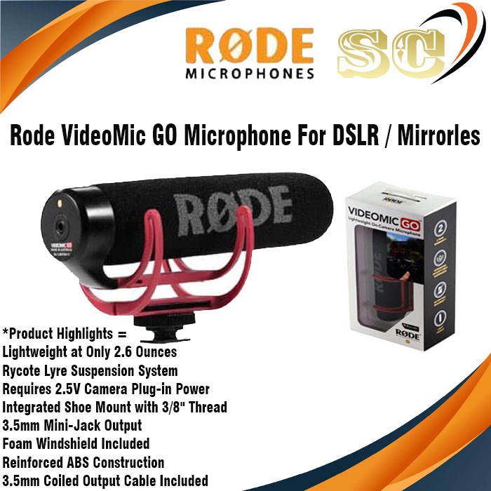 Jual Rode VideoMic GO / Rode Video Mic GO Mic Rode GO Microphone For ...
