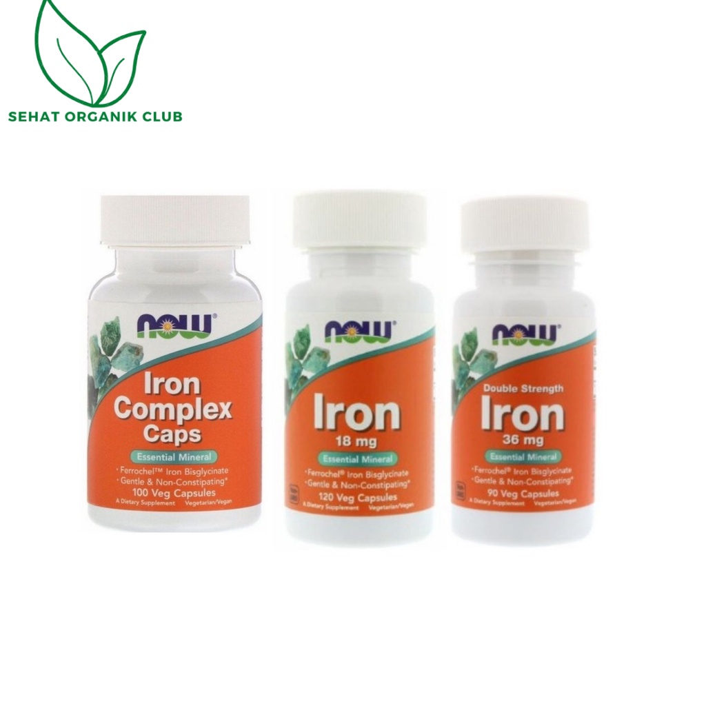Jual Now Foods Iron 18 mg 120 Veg Caps ; Now Food Iron Double Strength ...