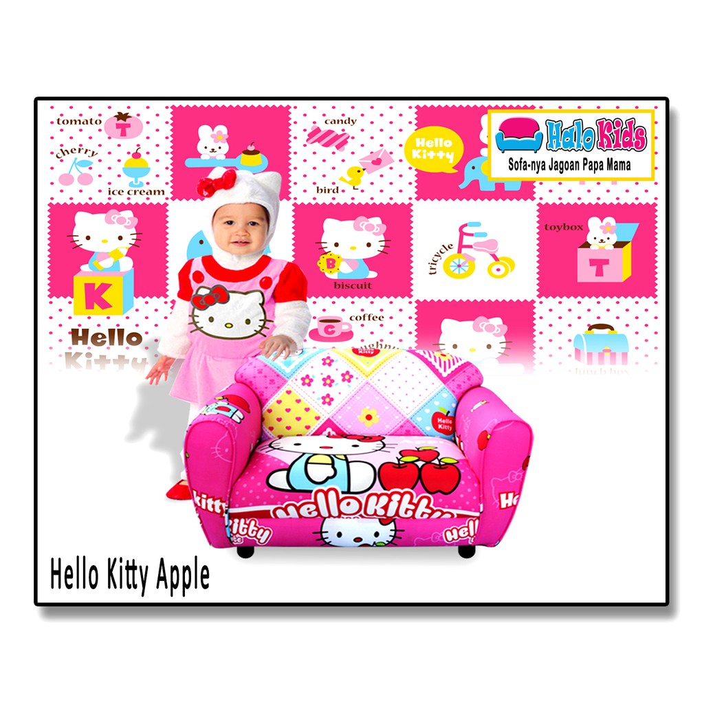 Jual HADIAH ANAK | SOFA HALO KIDS - MOTIF HELLO KITTY APPLE | SOFA ANAK ...