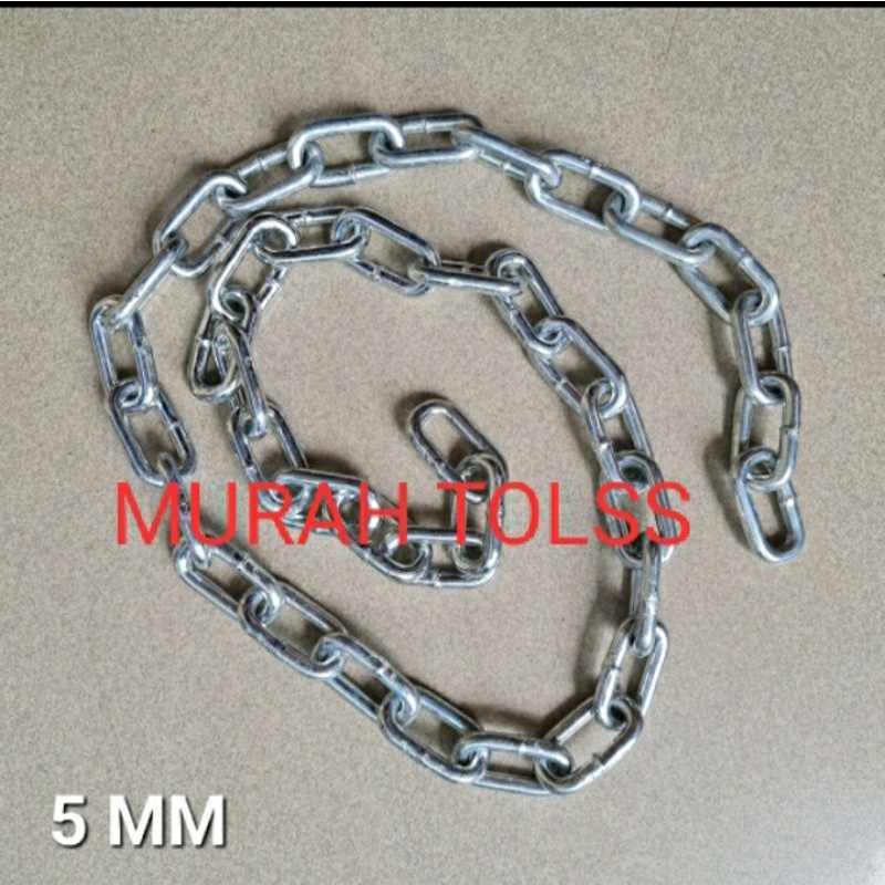 Jual rante kapal rante ukuran 5mm harg permeter baha besi | Shopee ...