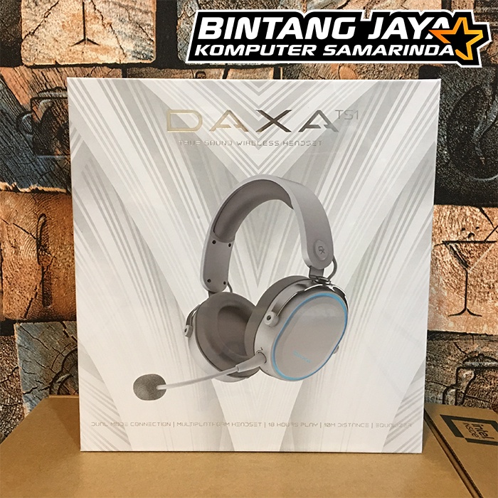 Jual Rexus Daxa TS1 RGB Wireless Gaming Headset - Hitam & Putih ...