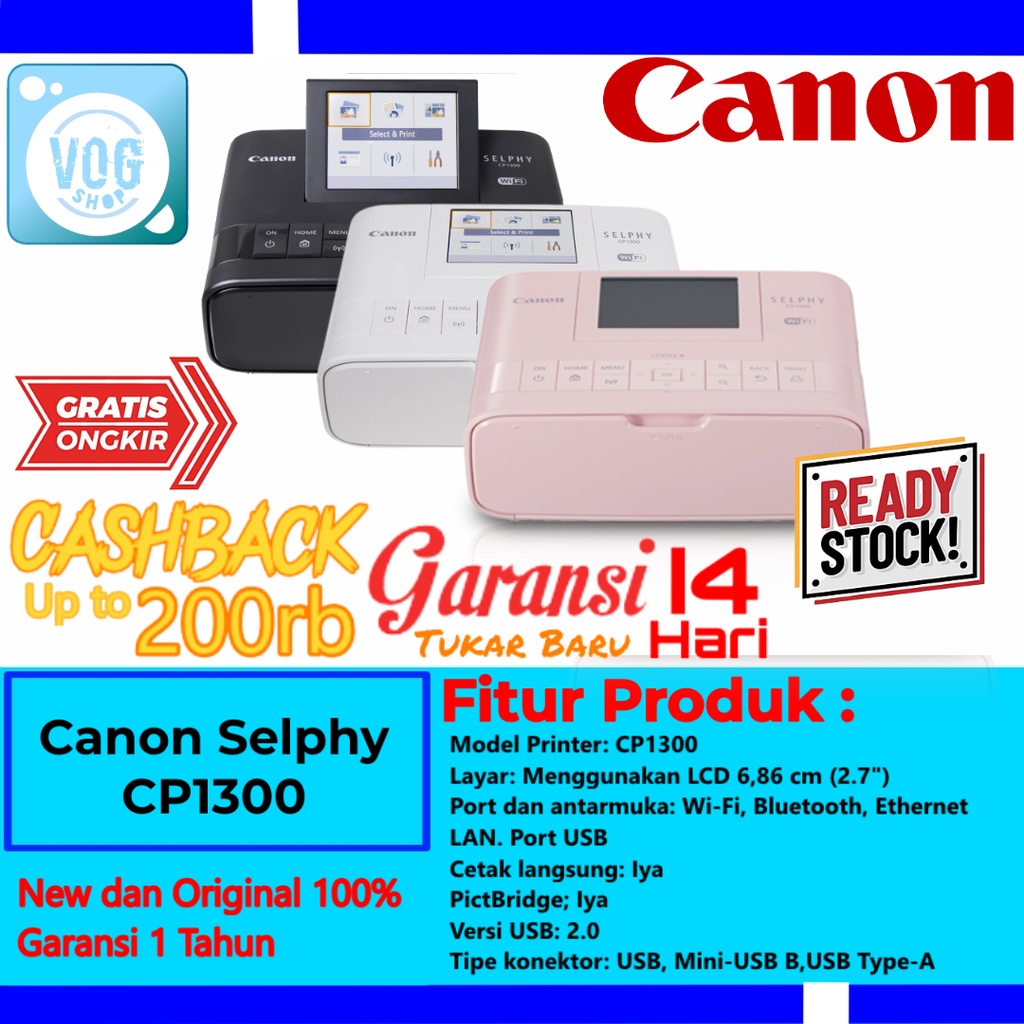 Jual Printer Selphy Canon CP 1300 - CP1300 + Paper Selphy | Shopee Indonesia