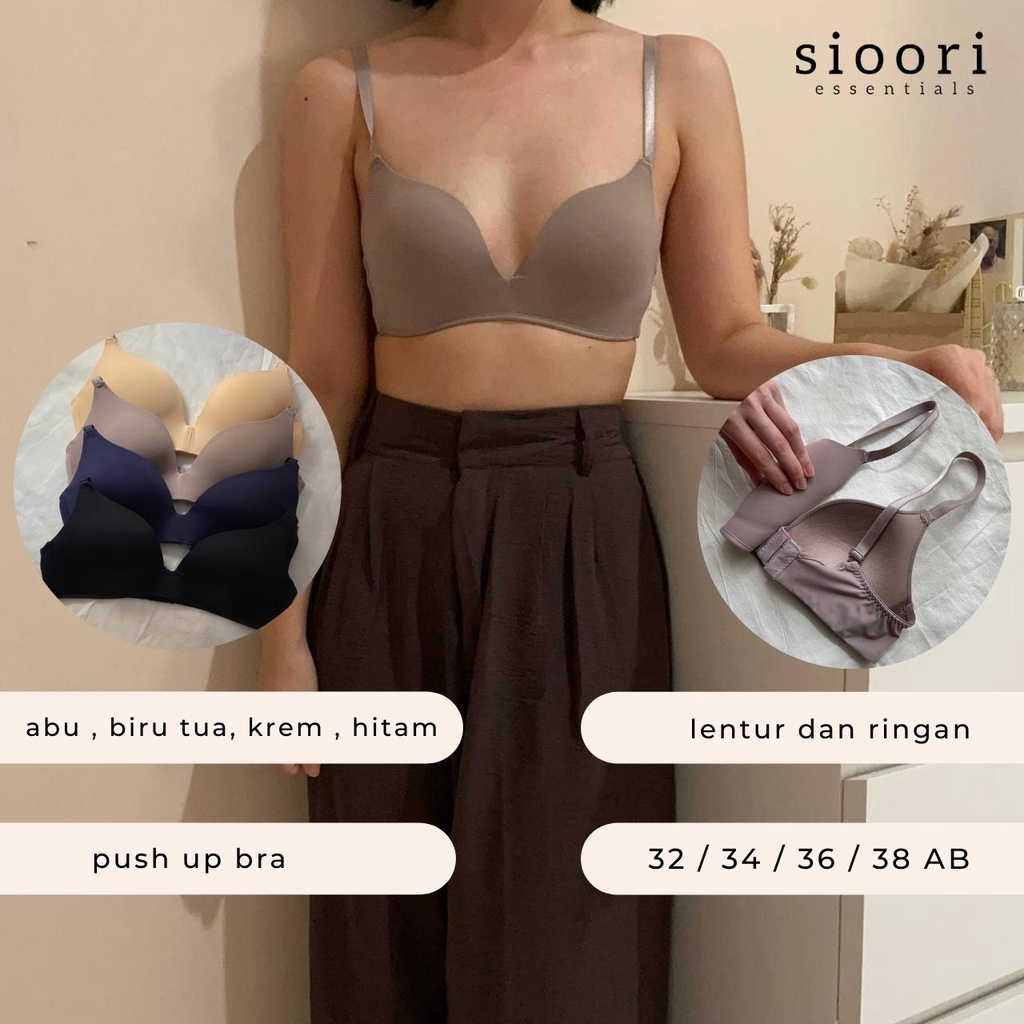 Jual Sioori Ayako T Shirt Bra Coklat BH Busa Tanpa Kawat Beha Seamless Anti Kendor Daily Bra Cup ...