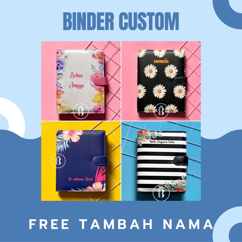 Jual Binder CUSTOM Floral cactus kawai Edition FREE Tambah nama 20ring ...