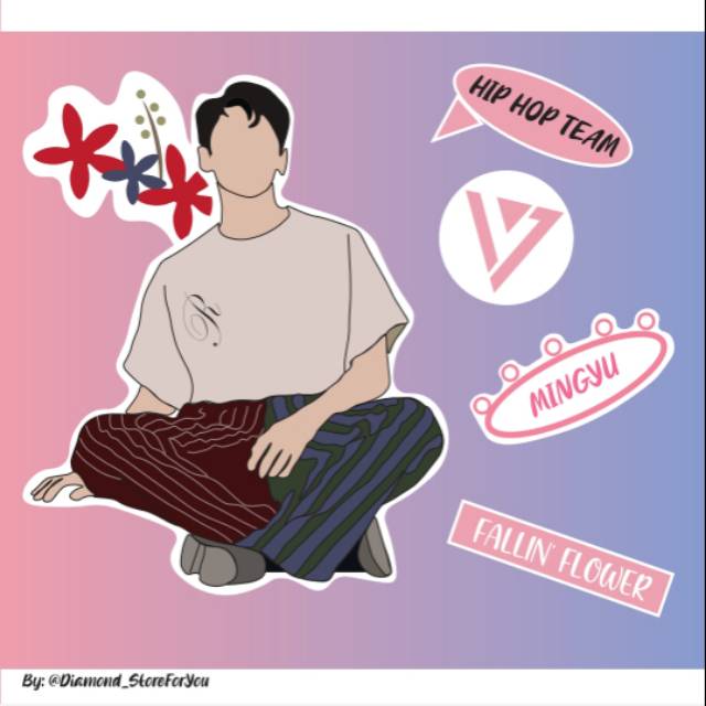 Jual 《SEVENTEEN STICKER SET: MINGYU FALLIN' FLOWER SET》 | Shopee Indonesia