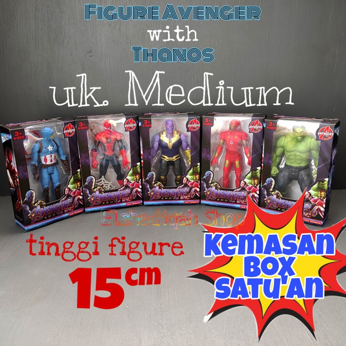 Jual (box 1an) 5 ACTION FIGURE AVENGER superhero uk. Medium with THANOS | Shopee Indonesia
