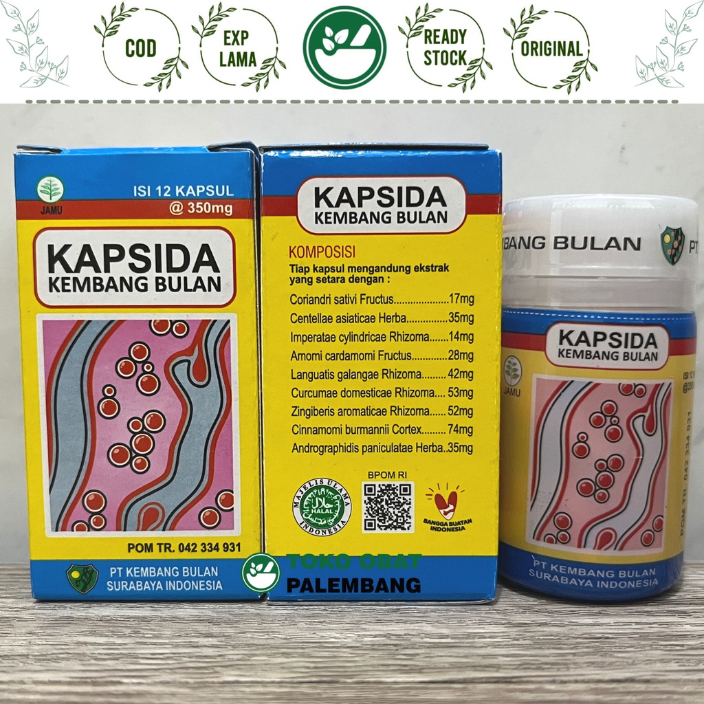 Jual KAPSIDA KEMBANG BULAN 12 KAPSUL JERAWAT, BISUL, KORENG, GATAL ...