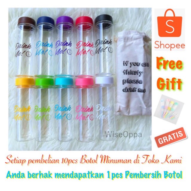 Jual Botol Minum My Bottle Drink Me Berwarna BPA Free Anti Pecah 500ml ...