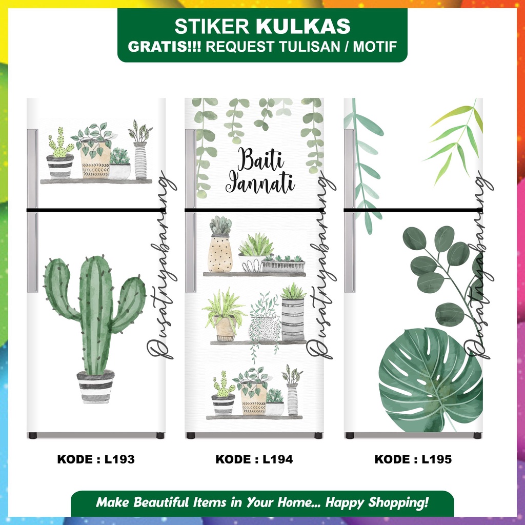 Jual STICKER KULKAS 1 PINTU - STIKER KULKAS 2 PINTU MOTIF TANAMAN ...