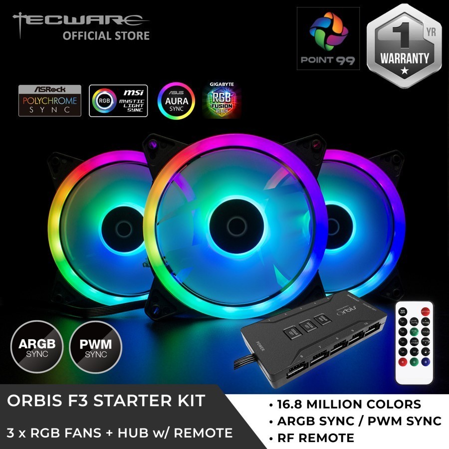 Jual Tecware ORBIS F3 Starter Kit - 3 Fans PWM ARGB with Controller ...
