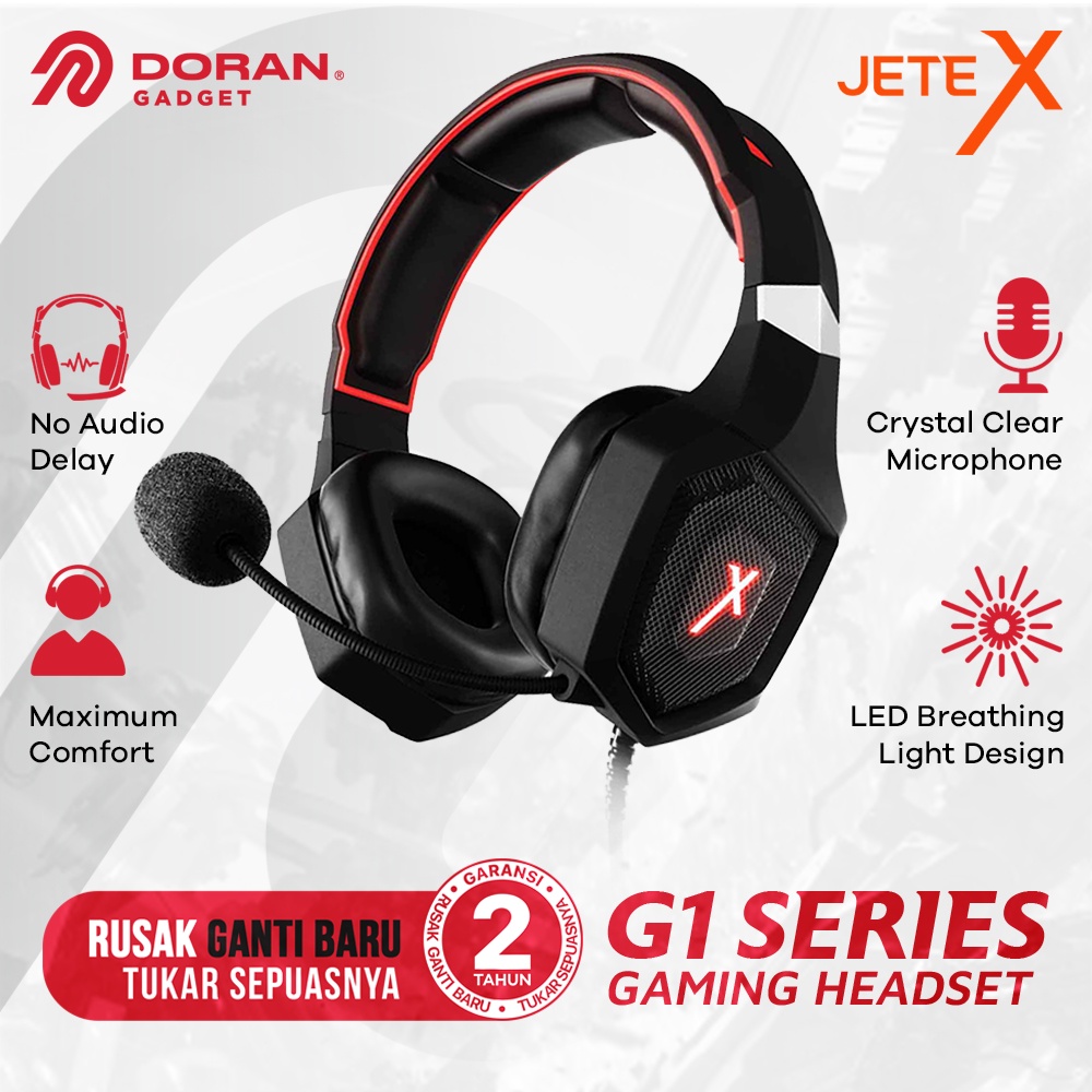 Jual Headset Gaming I Headphone Gaming with Noise Cancelling JETE X G1 ...