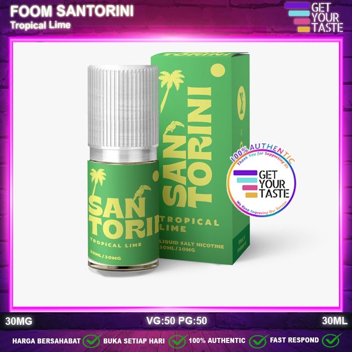 Jual Liquid Foom Santorini Tropical Lime Salt Nic 30ML by Foom | Shopee ...