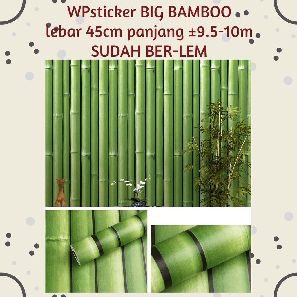 Jual [READY SEMARANG] WALLPAPER DINDING 10m STIKER MOTIF BAMBU HIJAU ...