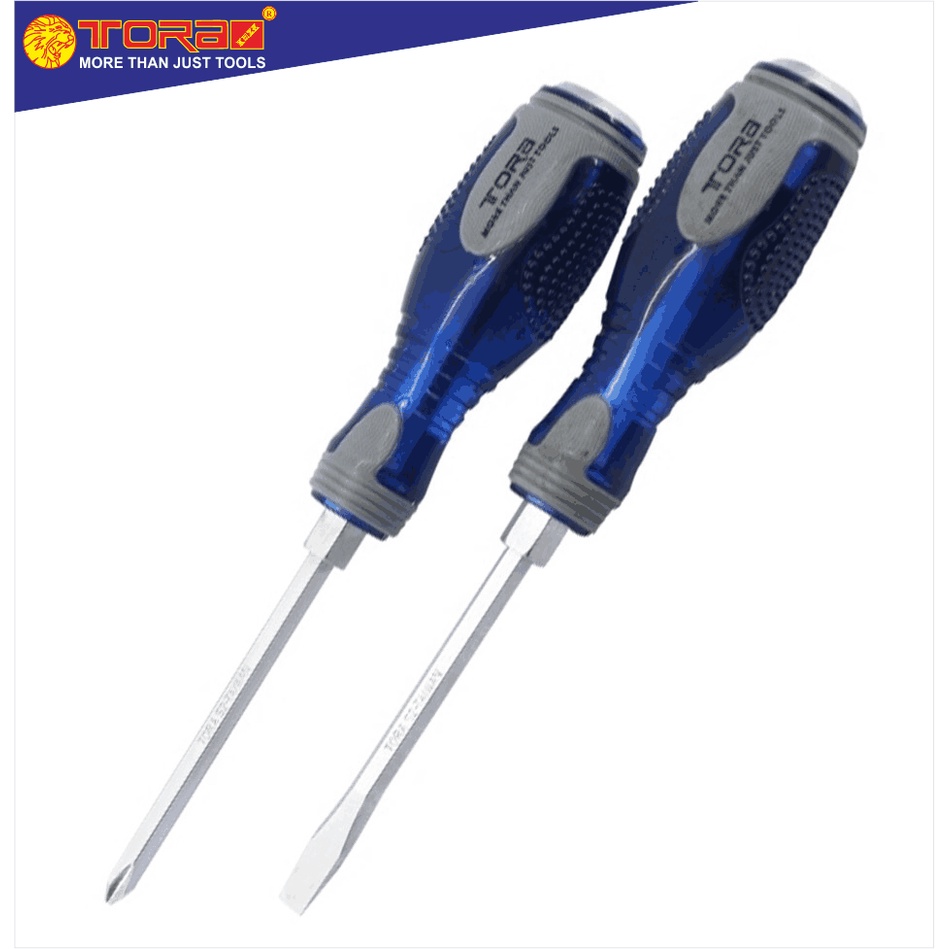 Jual TORA Obeng Tembus Ketok Biru Silver Plus & Minus | Shopee Indonesia