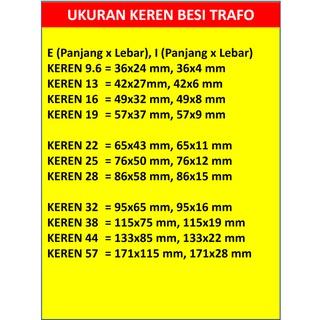 Jual Besi Inti Trafo 9.6-57 - Kren Trafo a | Shopee Indonesia