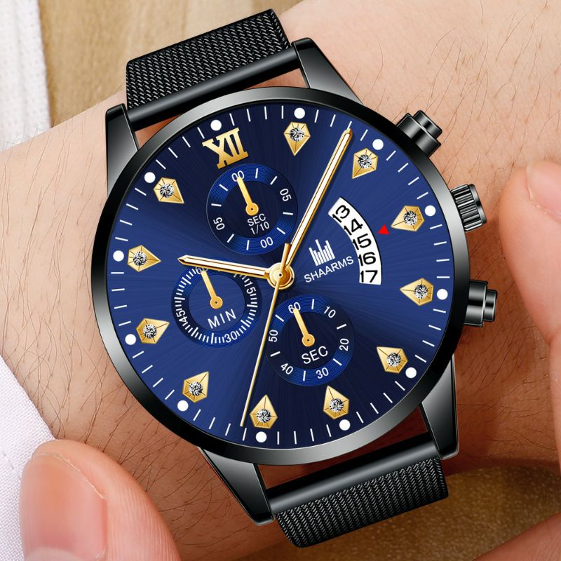 Jual Jam Tangan Pria Shaarms Milenial Jam Cowok Besi Tali Pasir Casual ...