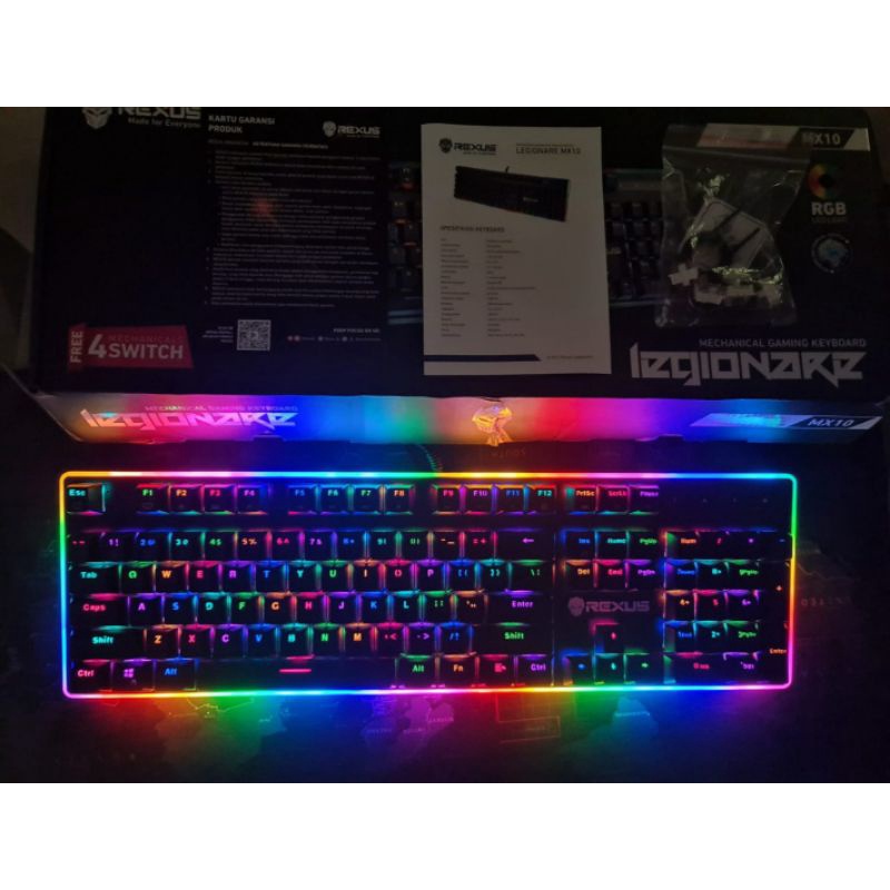 Jual Rexus Legionare MX10 RGB Mechanical Gaming Keyboard | Shopee Indonesia